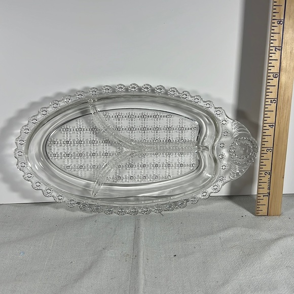 Kitchen | Vtg Glass Serving Tray With Dividers | Poshmark